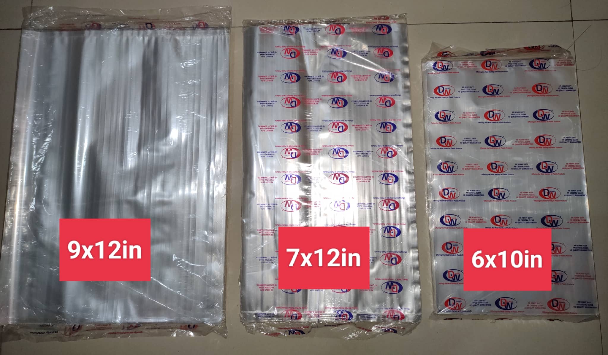 CRYSTAL CLEAR (Polypropylene) PP Plastic Non-Adhesive 100pcs per Pack ...