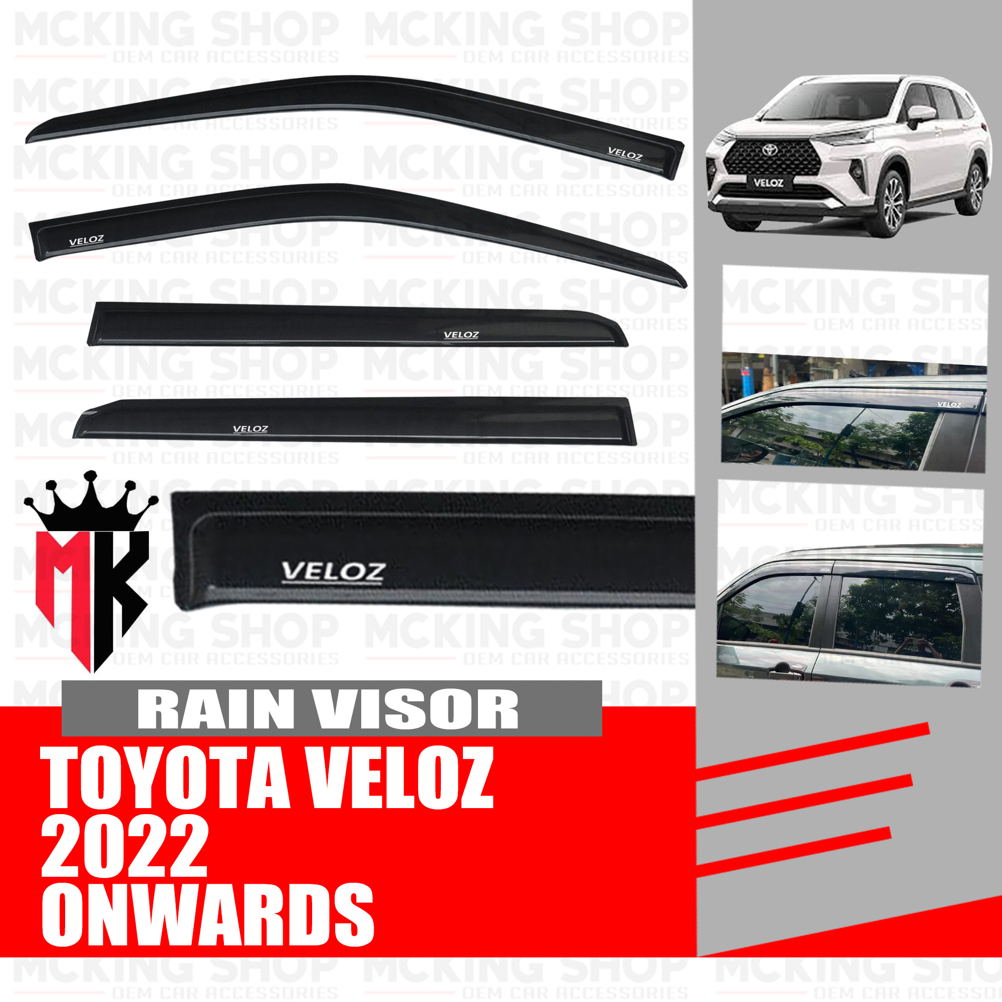 Toyota Veloz 2022 OEM Type Rain Guard Window Visor (Black) | Lazada PH
