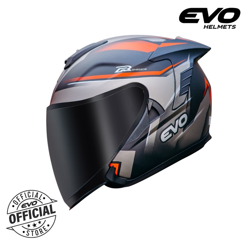 EVO Rx-5 Renegade Half Face Dual Visor Helmet With Free Clear Lens (New ...