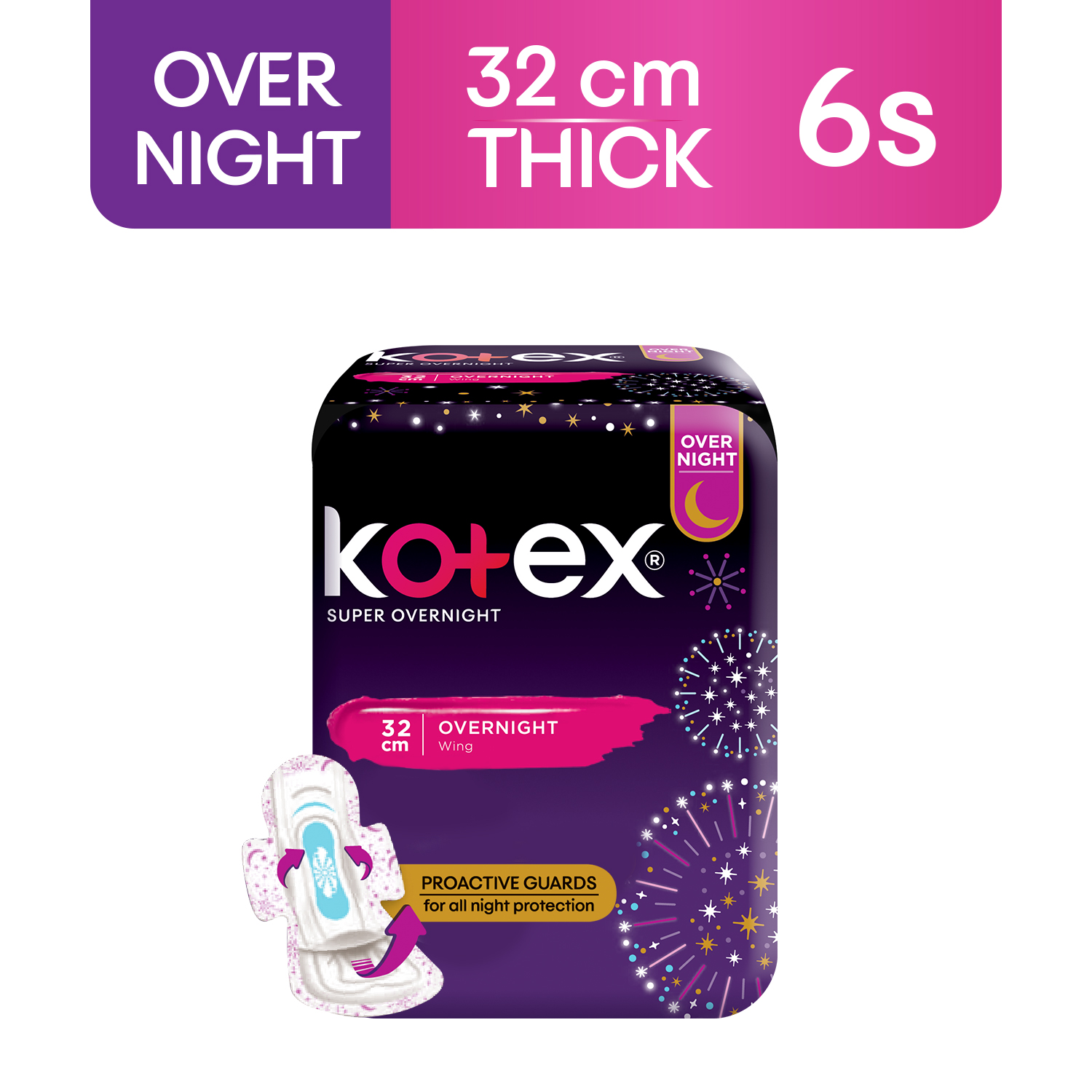 Kotex Super Overnights Feminine Pads 32cm - 6 Pads | Lazada PH