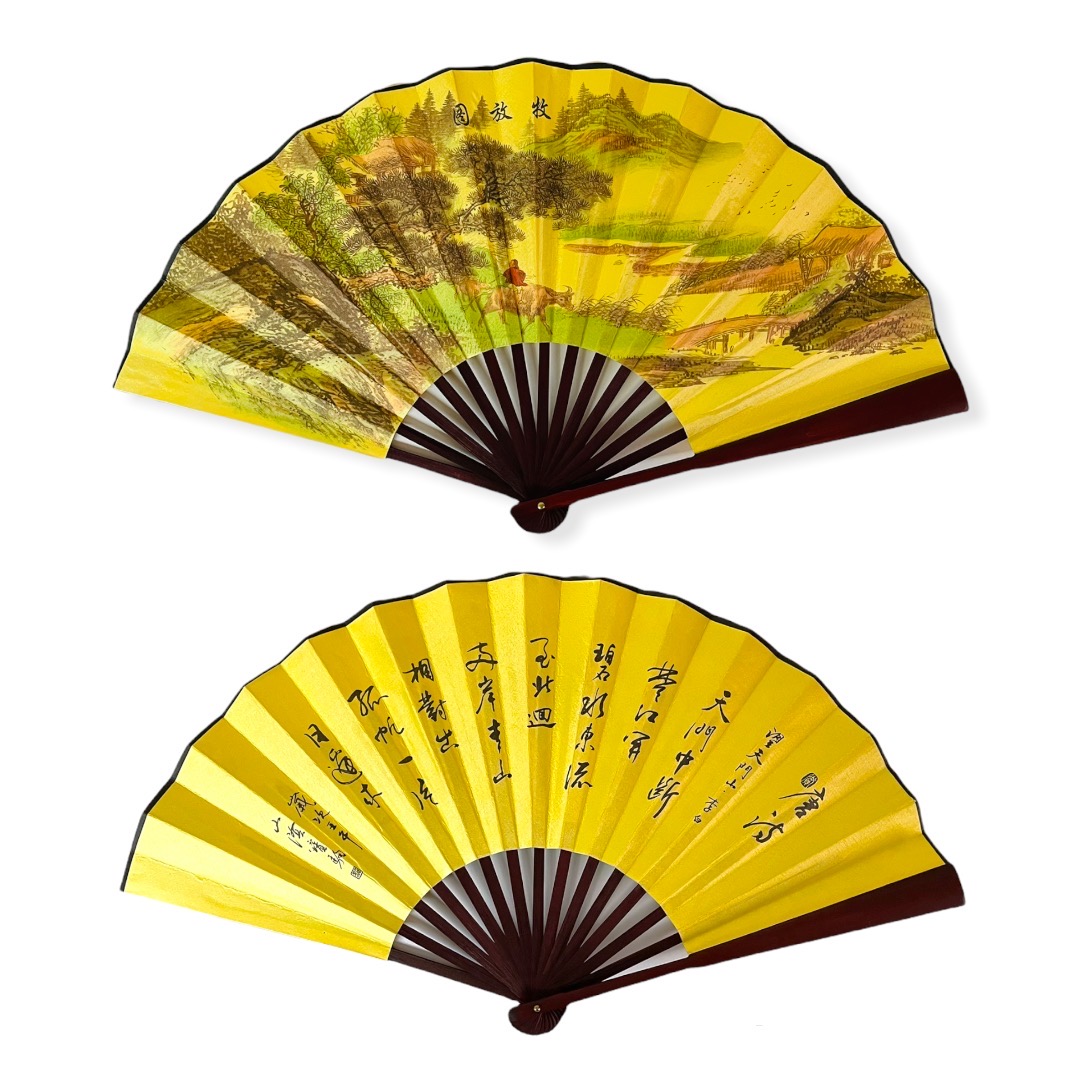 Folding Fan with Chinese Traditional Painting,Bamboo Fabric Hand Fans ...