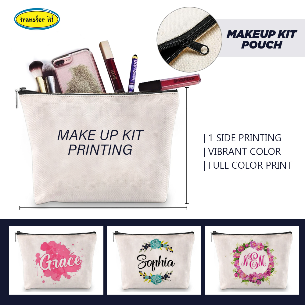Transfer It Personalized Customized CANVAS POUCH w/ Handle & Zipper ...