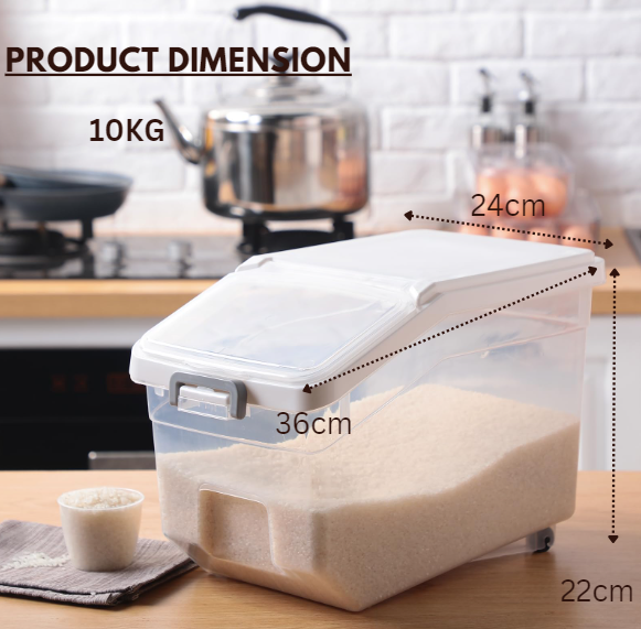 DOUBLE WINNER Kitchen Rice Storage Box Large Capacity Food Containers ...