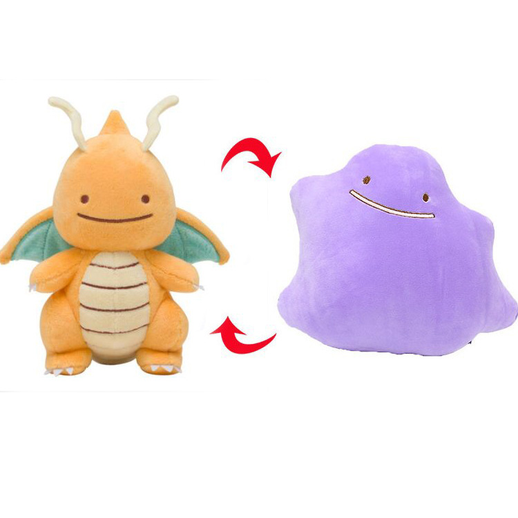 （HOT）Anime Pokemon Dolls Ditto Reversible Pillow Cushion Transform ...