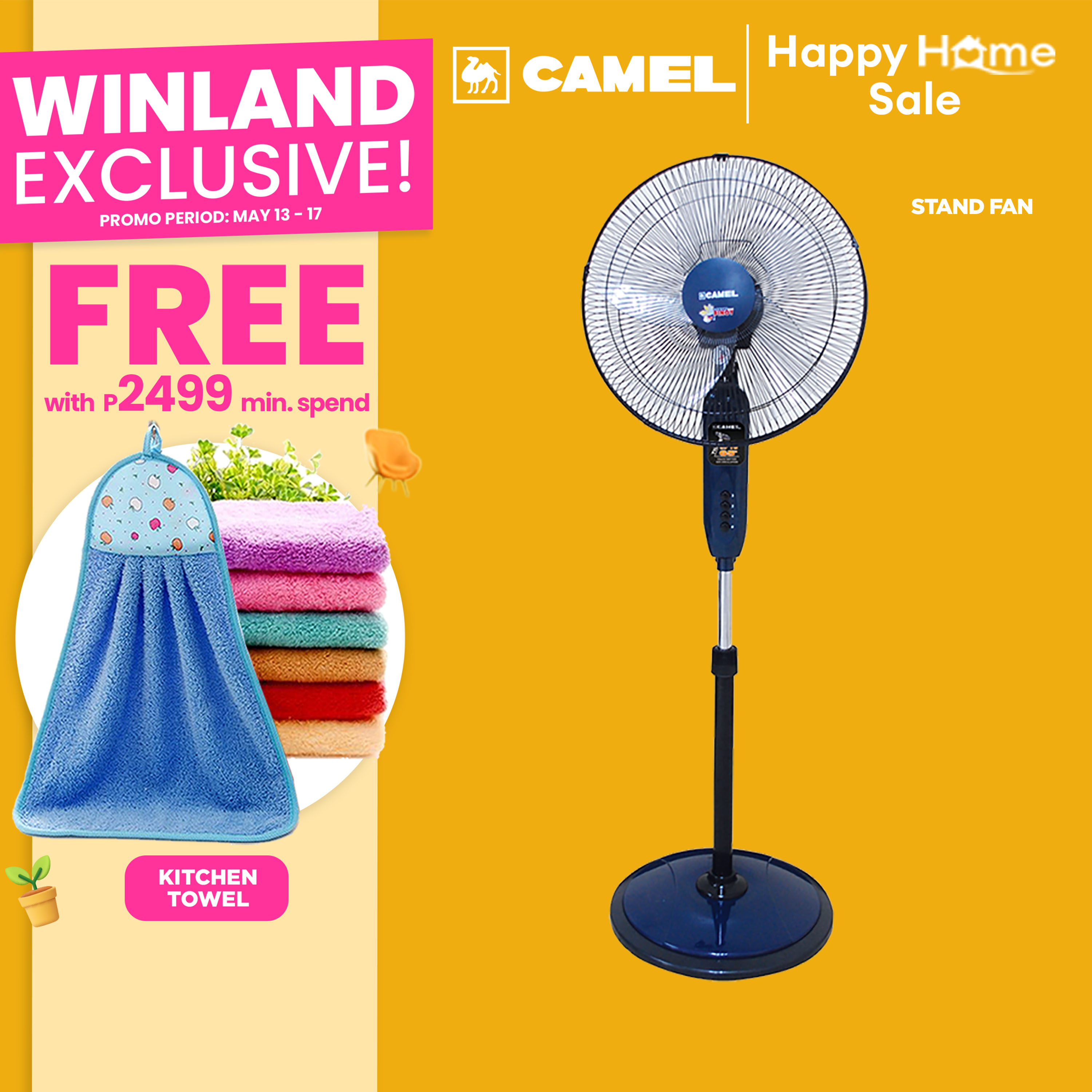 CAMEL by Winland Power Five Blade Stand Fan Desk fan Electric fan CSF ...