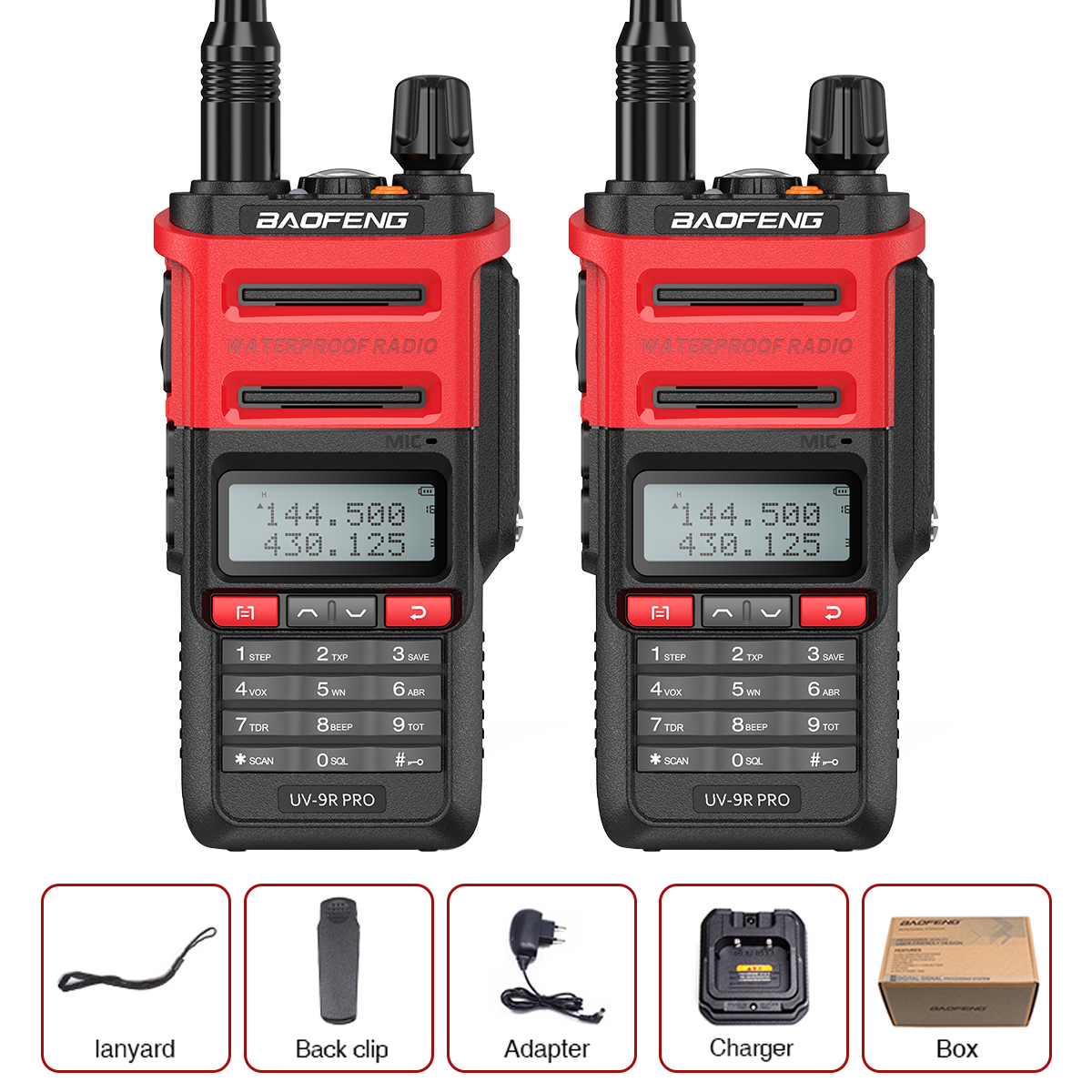 【Set Of 2 In Stock】Baofeng UV-9R PRO High Power Walkie Talkie IP68 Waterproof Type C Dual Band ...