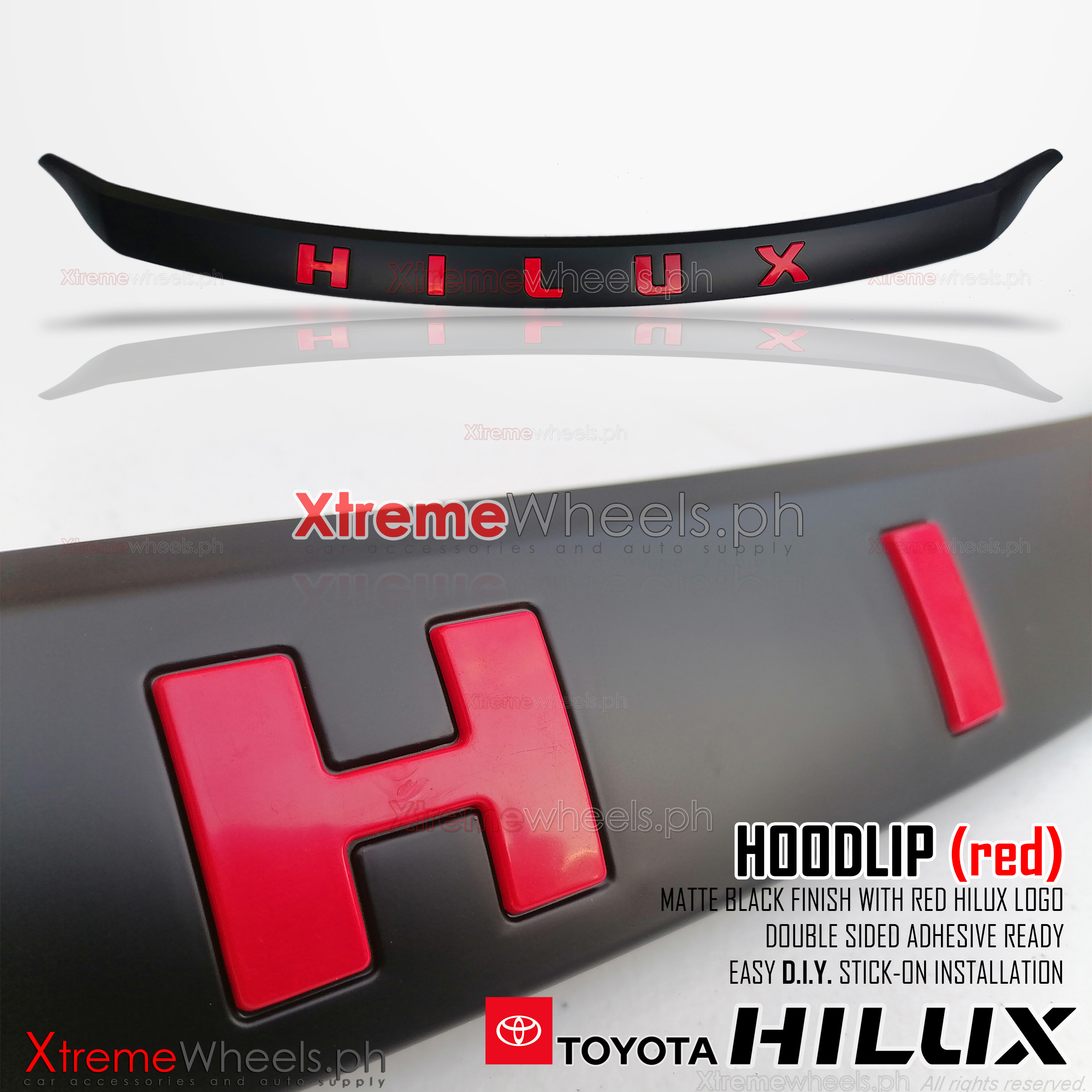 Toyota Hilux 2016 to 2024 Hood Lip / Front Bumper Hood Accesories Matte ...