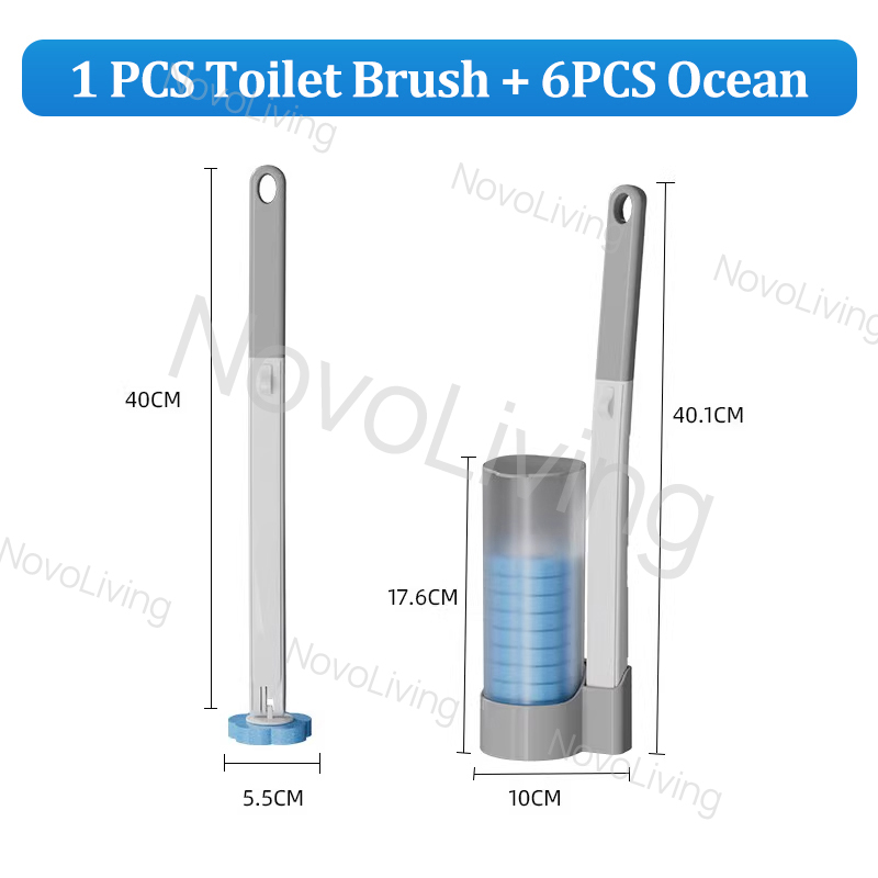 Novoliving Disposable Toilet Brush Toilet Cleaning System Deodorizer ...