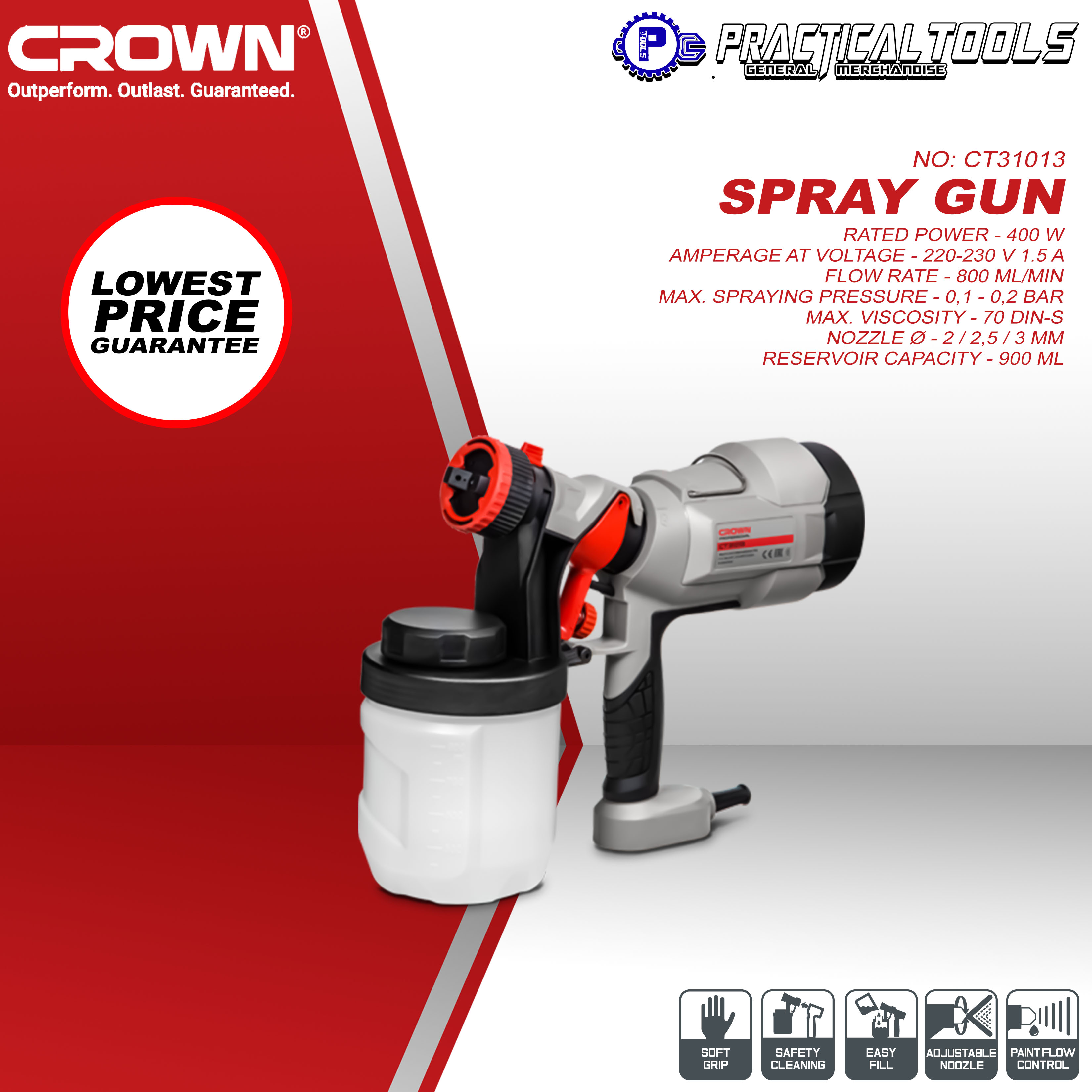 CROWN 400W SPRAY GUN | Lazada PH