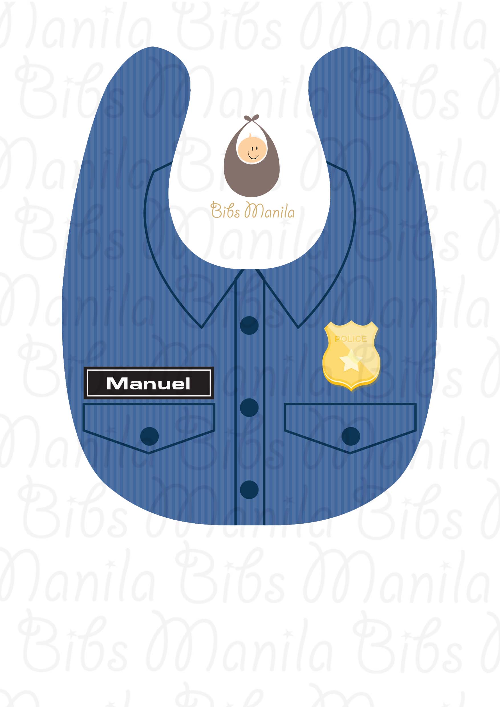 Bibs Manila Pinoy Police Personalized Bib | Lazada PH