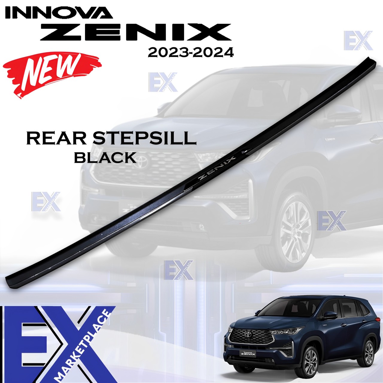 Toyota Innova Zenix 2023 to 2024 Rear Stepsill / Rear Bumper Guard ...