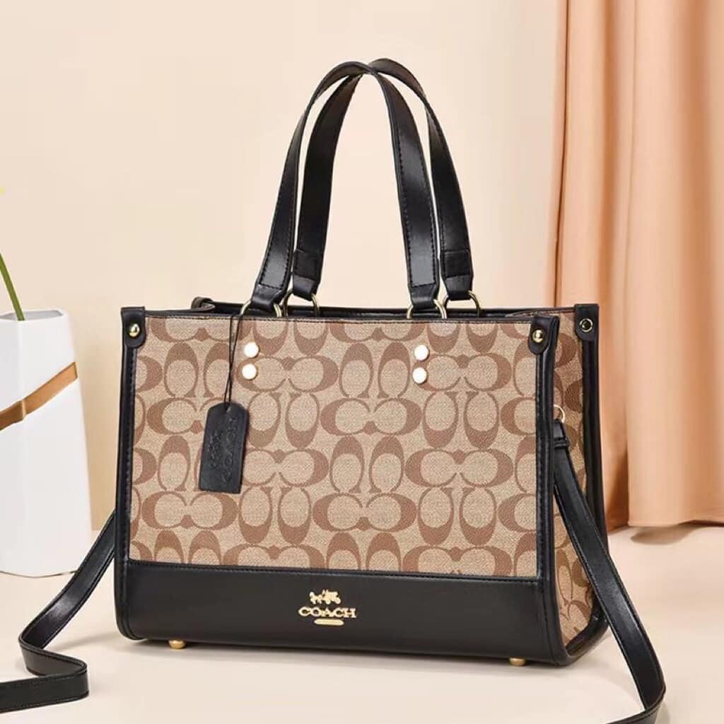 Women's Coach Square Shoulder Bag Signature Canvas Handbag | Lazada PH