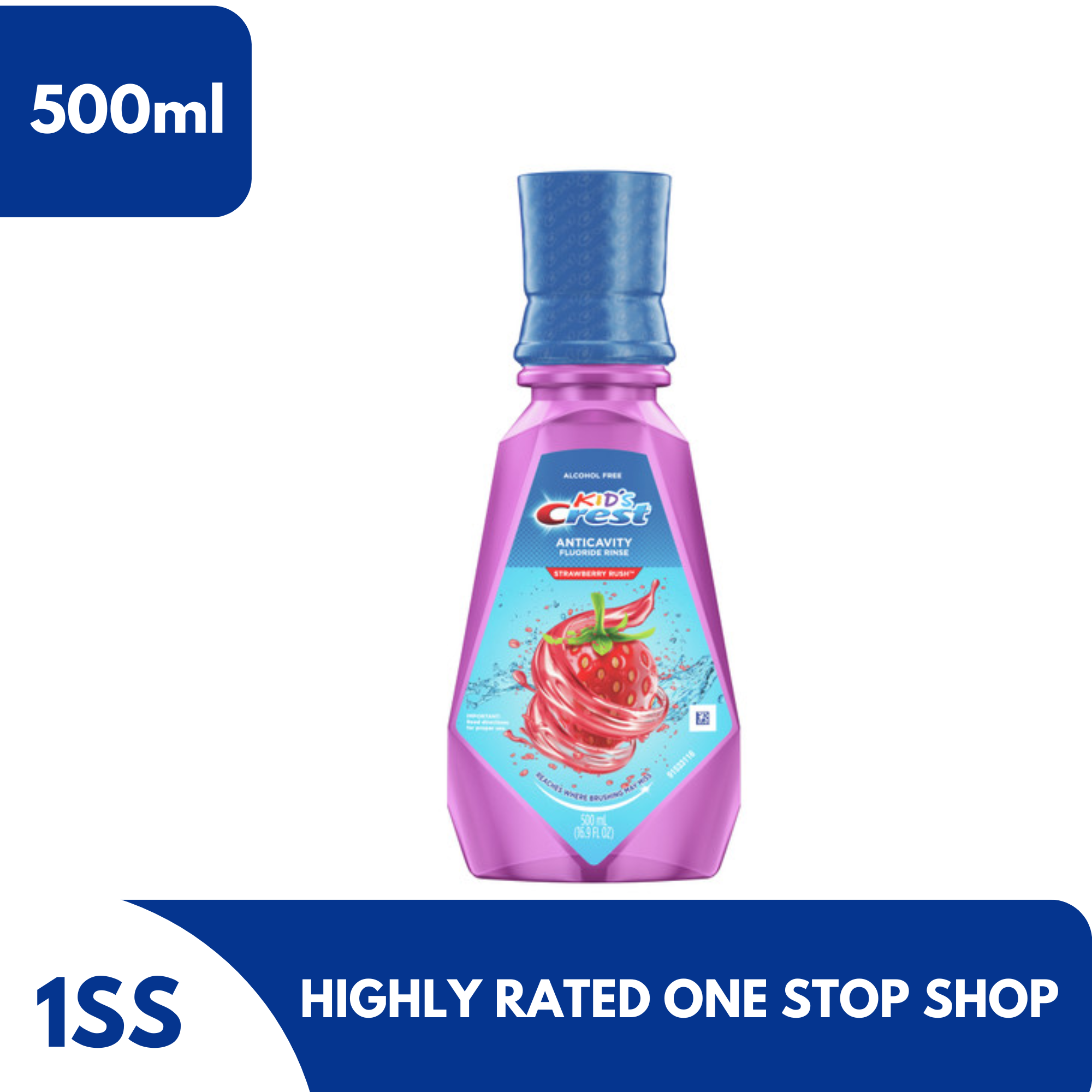 Kid's Crest Anti-cavity Fluoride Rinse Children's Mouthwash Strawberry ...