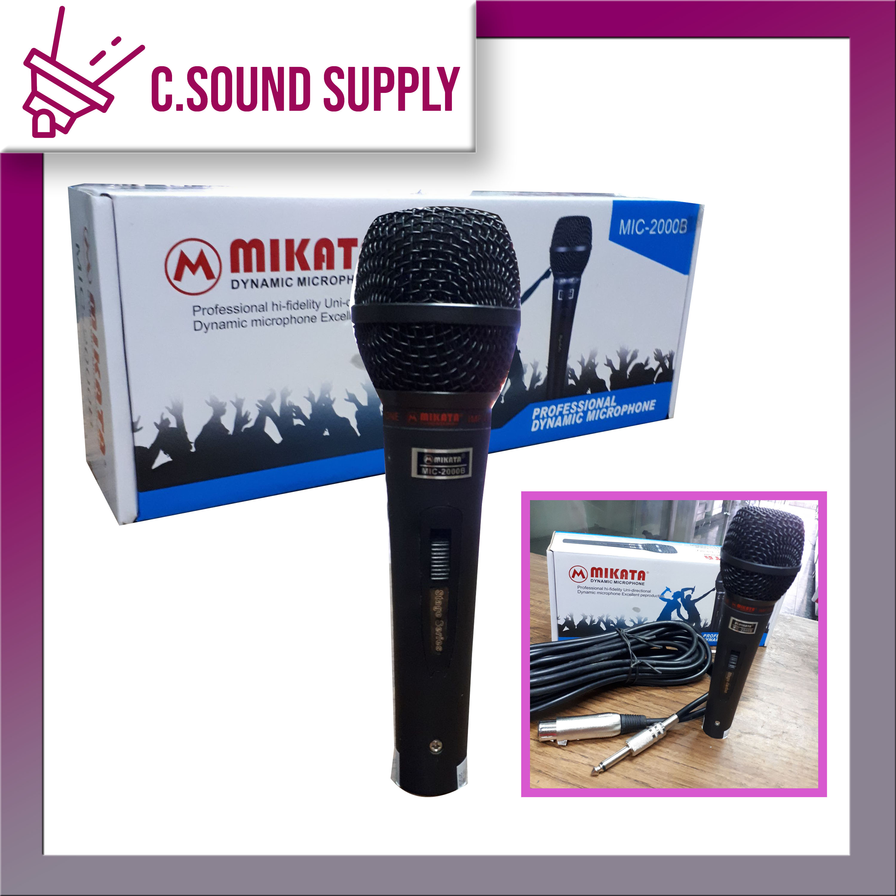 Mikata Professional Dynamic Microphone (MIC-2000B) w/ Microphone Wire | Lazada PH