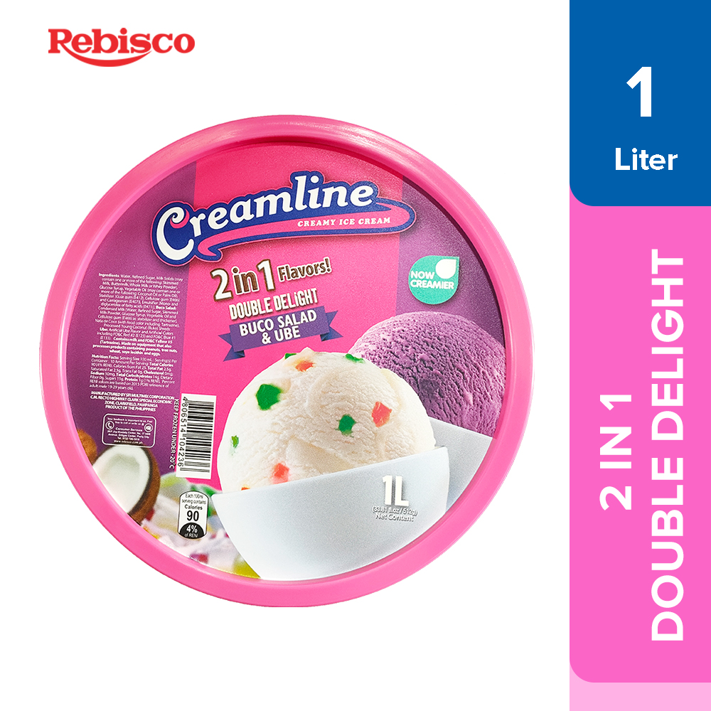 Creamline 1.0L Double Delight Buco Salad and Ube Swirl | Lazada PH