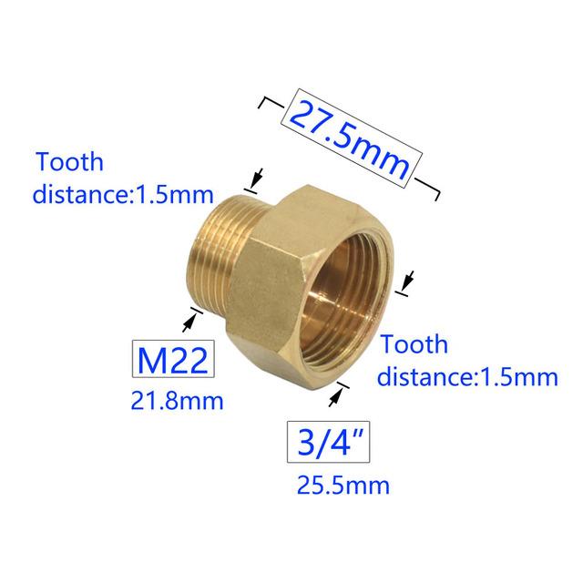 Brass 3/8 1/2 3/4 Inch To M22 M18 M14 Thread Connector Female Male ...