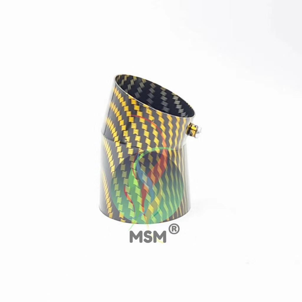 MSM Motorcycle Carbon design Muffler tip tamubcho end cover tilted ...