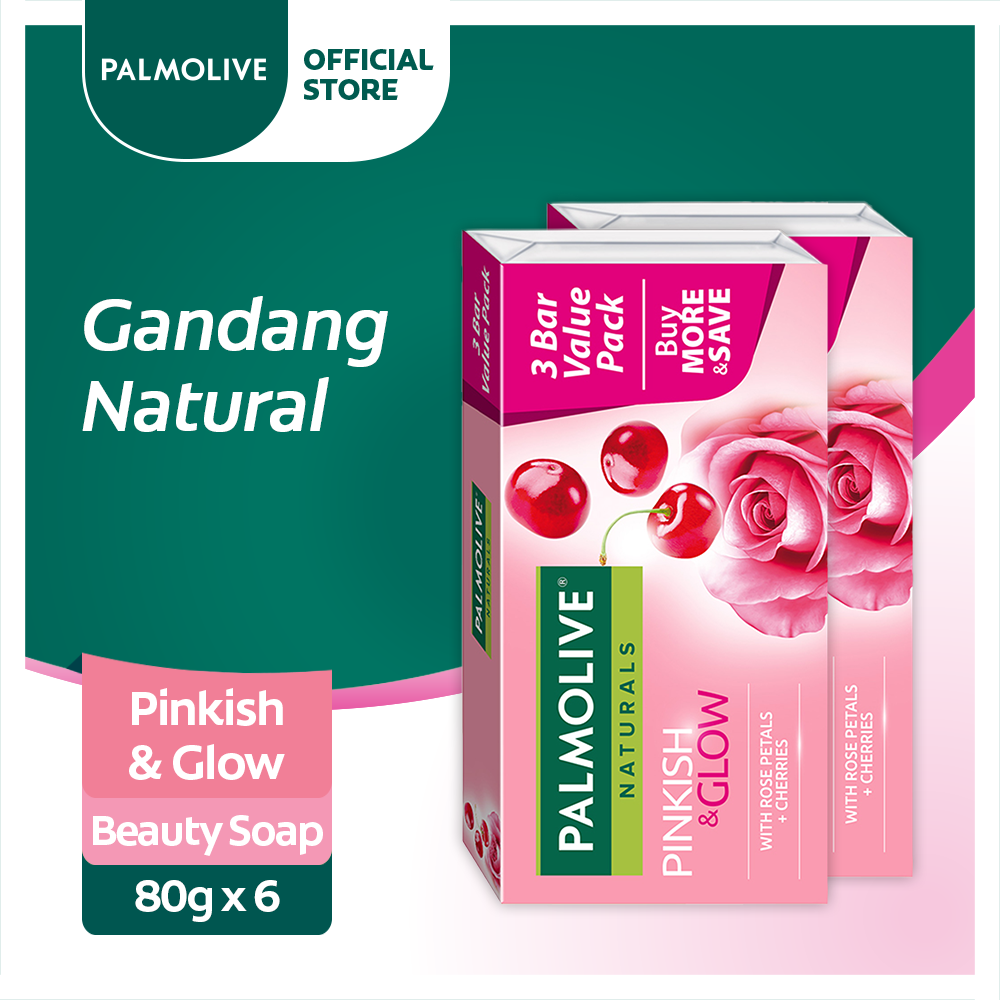 Palmolive Naturals Rosy Bloom Bar Soap - with Rose Petals & Cherries, 80g Value Pack of 6 ...