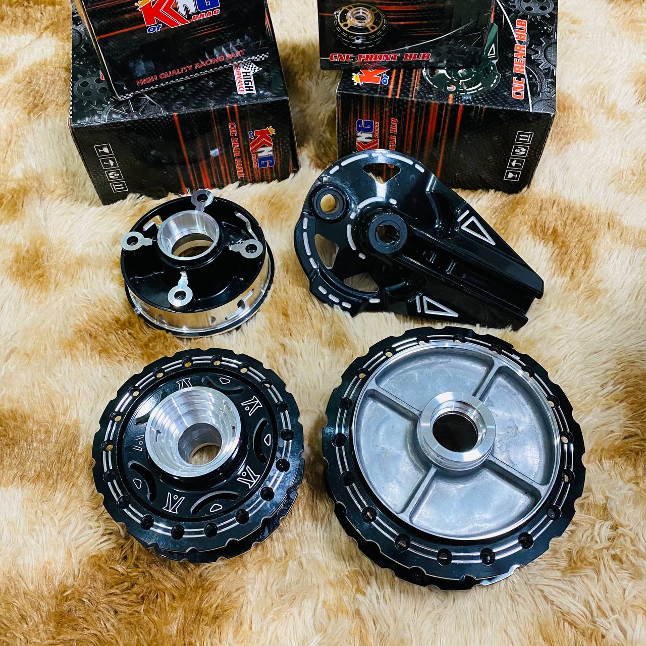 7N's Lighten Hub King of Drag KOD SET GearType (front-rear-flange-panel ...