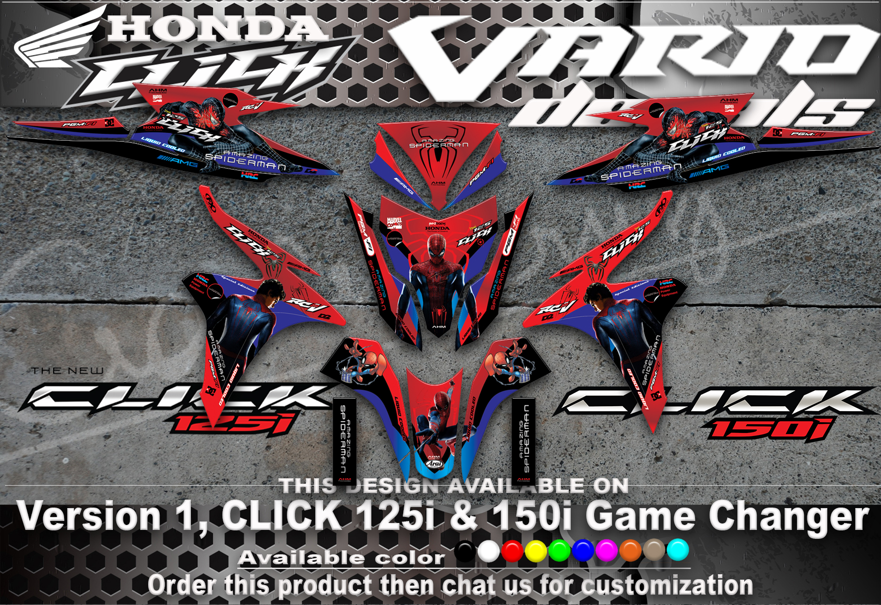 Honda click 125 decals VERSION 1 (DESIGN Available on. Version 2 125i ...