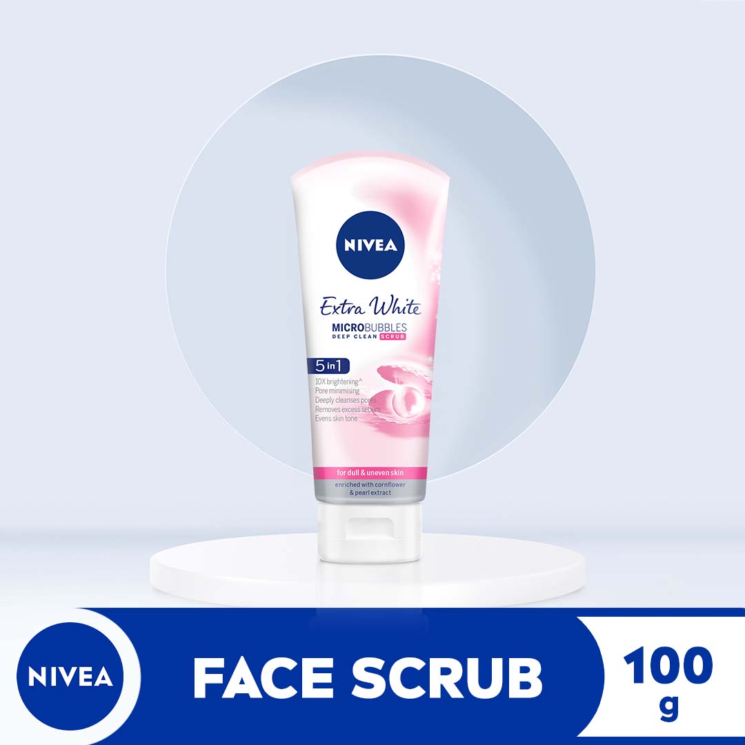 NIVEA Face Cleanser Extra White 5-in-1 Deep Clean Scrub, 100g | Lazada PH