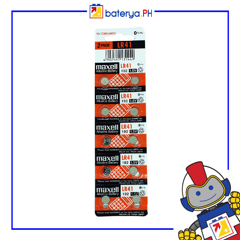 Watch battery LR41 1.5V (10 Pieces /1 Card) Alkaline Button Cell LR41 ...