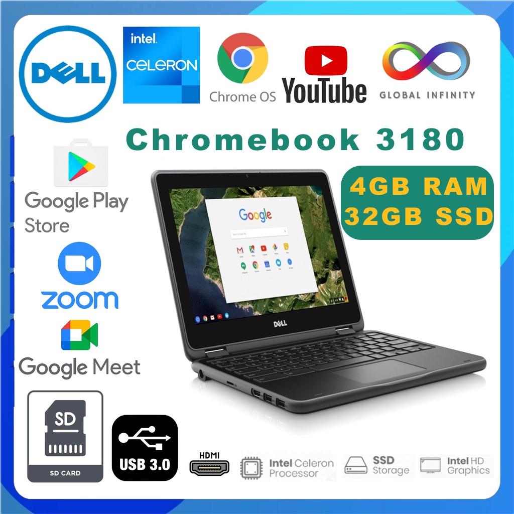 COD】Dell Chromebook 3180 2nd Hand Used Laptop Affordable Cheap Laptop 4 ...