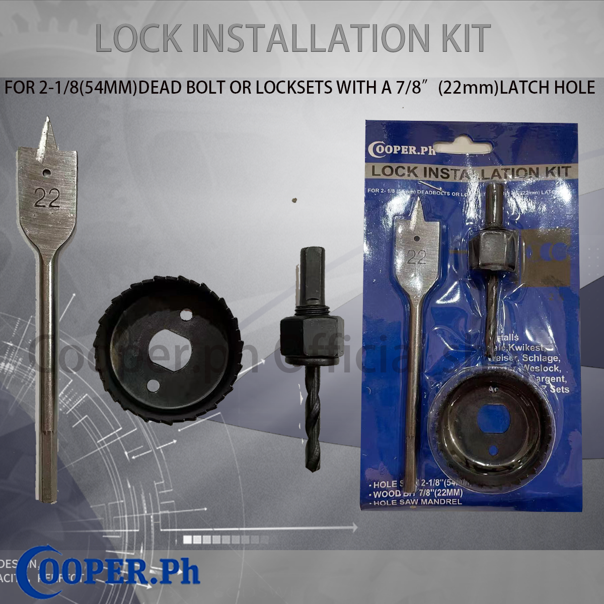 Cooper.ph CP-HOS Lock installation Kit 54mmx 22mm 3pcs set | Lazada PH