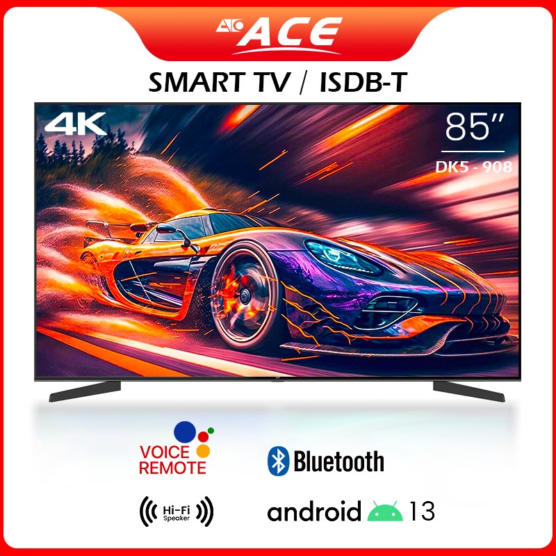 ACE 85" UHD 4K UHD Smart Google TV (WEBOS, Android 13, Netflix, Youtube, Chromecast, BT, ISDB ...