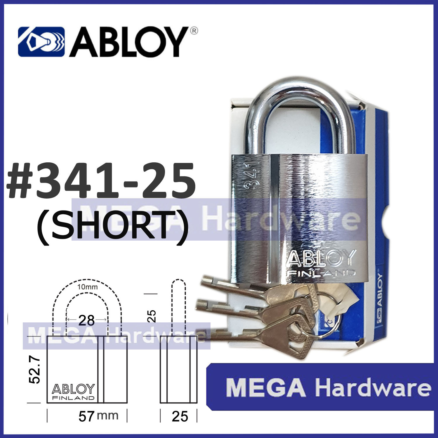 Abloy Padlock PL341/50 or PL341/25 (FINLAND) | Lazada PH