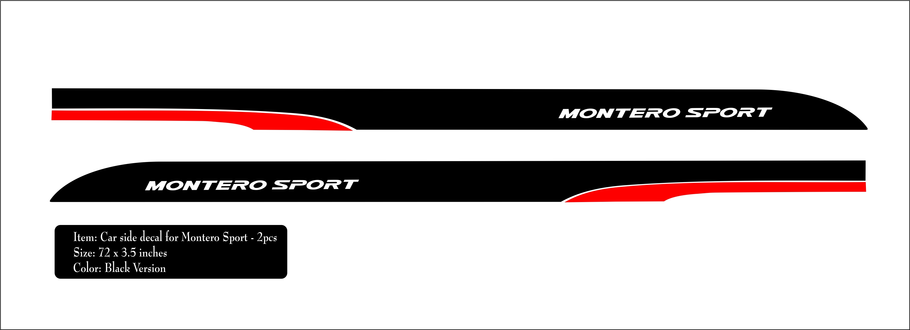 (wellsunny6)Body side decal/sticker for Mitsubishi MONTERO Sport ...