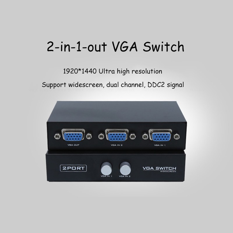 【XMT】Metal case 2/ 4port vga switch 2/4 in 1 vga sharer 1 pc vga display 2/4-port manual VGA ...