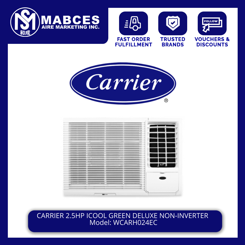 Carrier 2.5HP I-Cool Green Timer Window Type Non Inverter Aircon ...