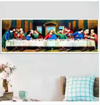DIY Diamond beads painting THE LAST SUPPER 75X25cm fully beaded round ...