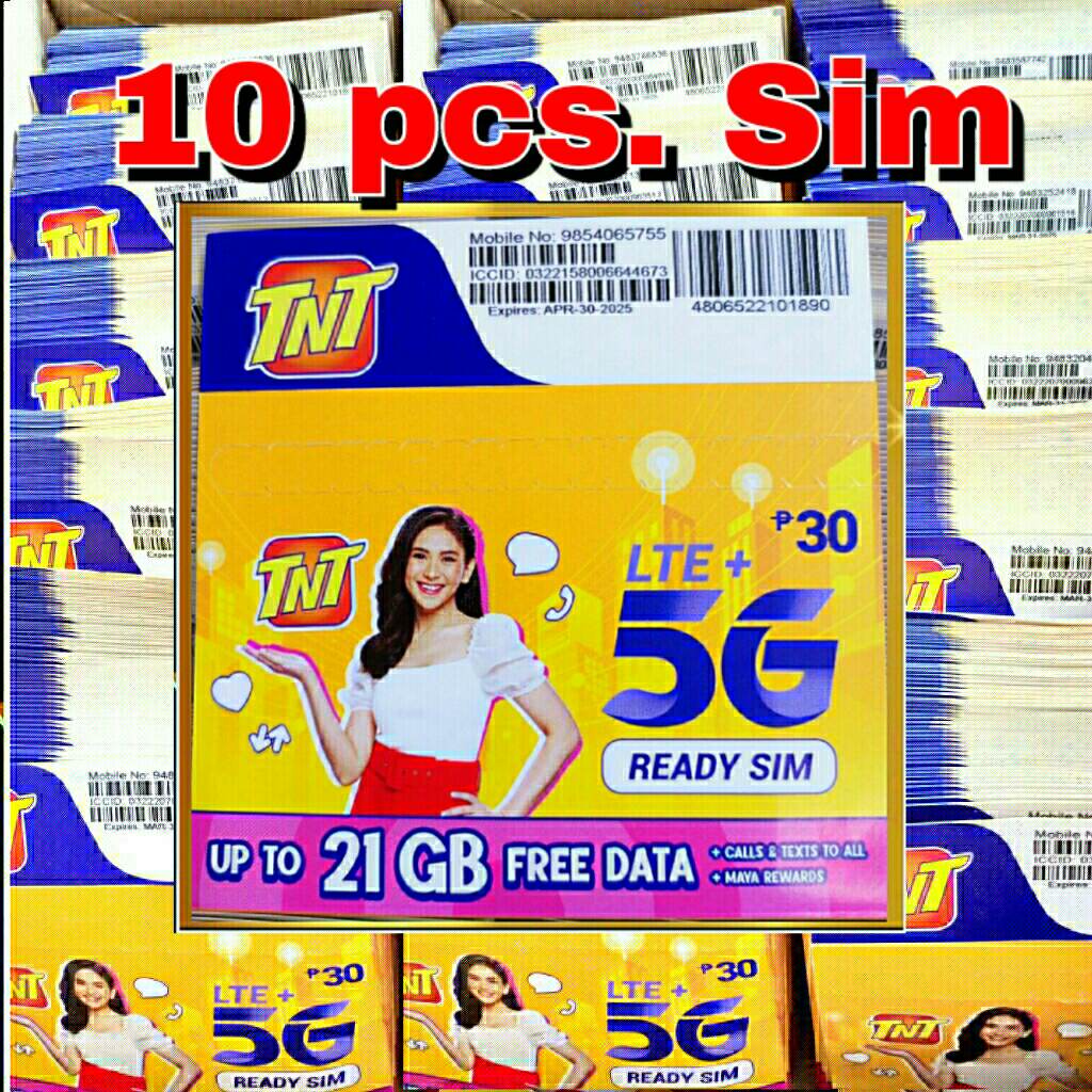 TNT Sim Card 5G (10 pcs. sim) Brand New and Sealed EXPIRY: 2025 | Lazada PH