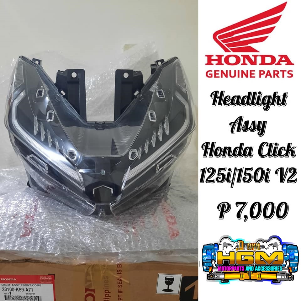 HEADLIGHT ASSEMBLY / ASSY HONDA CLICK 125i / 150i V2 GC (33100-K59-A71 ...