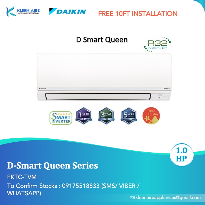 Daikin D Smart Queen Series 1.0HP Inverter | Lazada PH