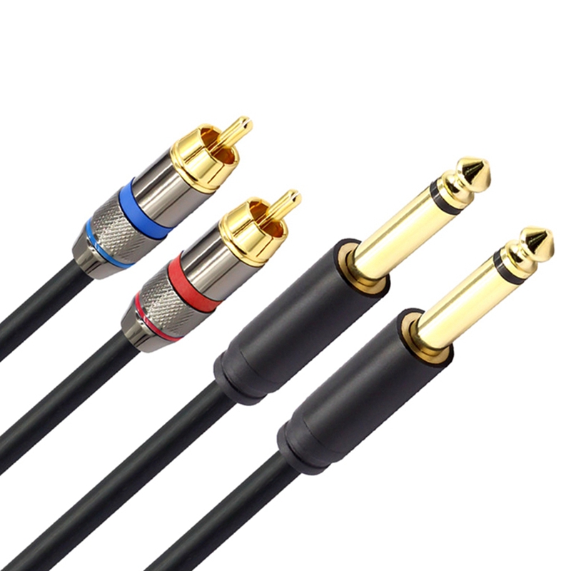 [COD][จัดส่งฟรี]Dual 6.5MM to RCA 2 to 2 Audio Line Microphone ...