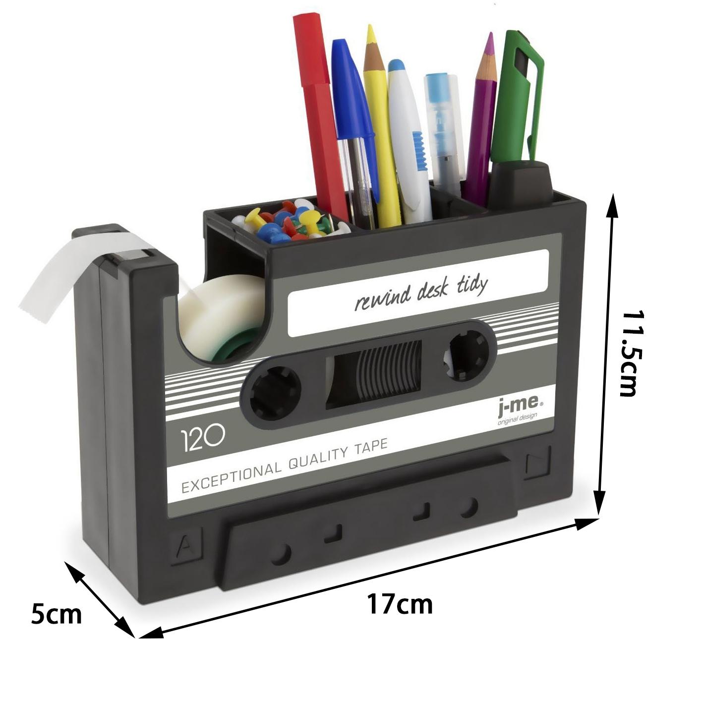 Cassette Tape Dispenser Pen Holder Vase Pencil Pot Stationery Desk Tidy Container Office ...