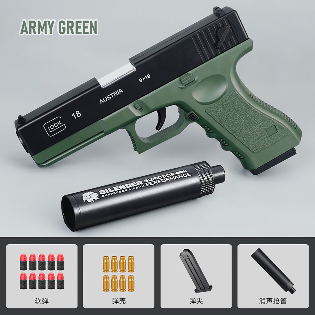 Soft Bullet Toy Manual Lunch Gun Children Outdoor Shooting Toy Birthday ...