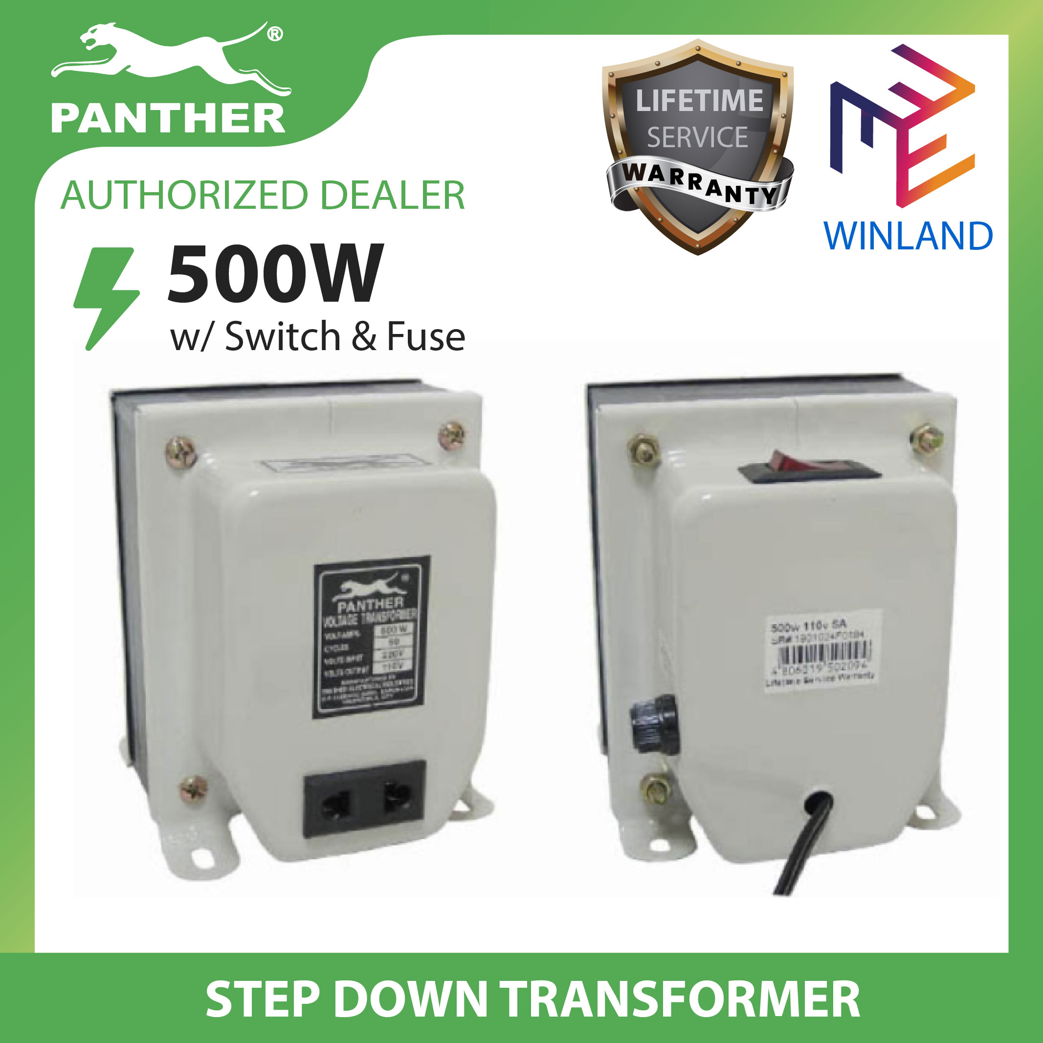 PANTHER by Winland 500w-110v SA Step-down Transformer 500 Watts, Input ...