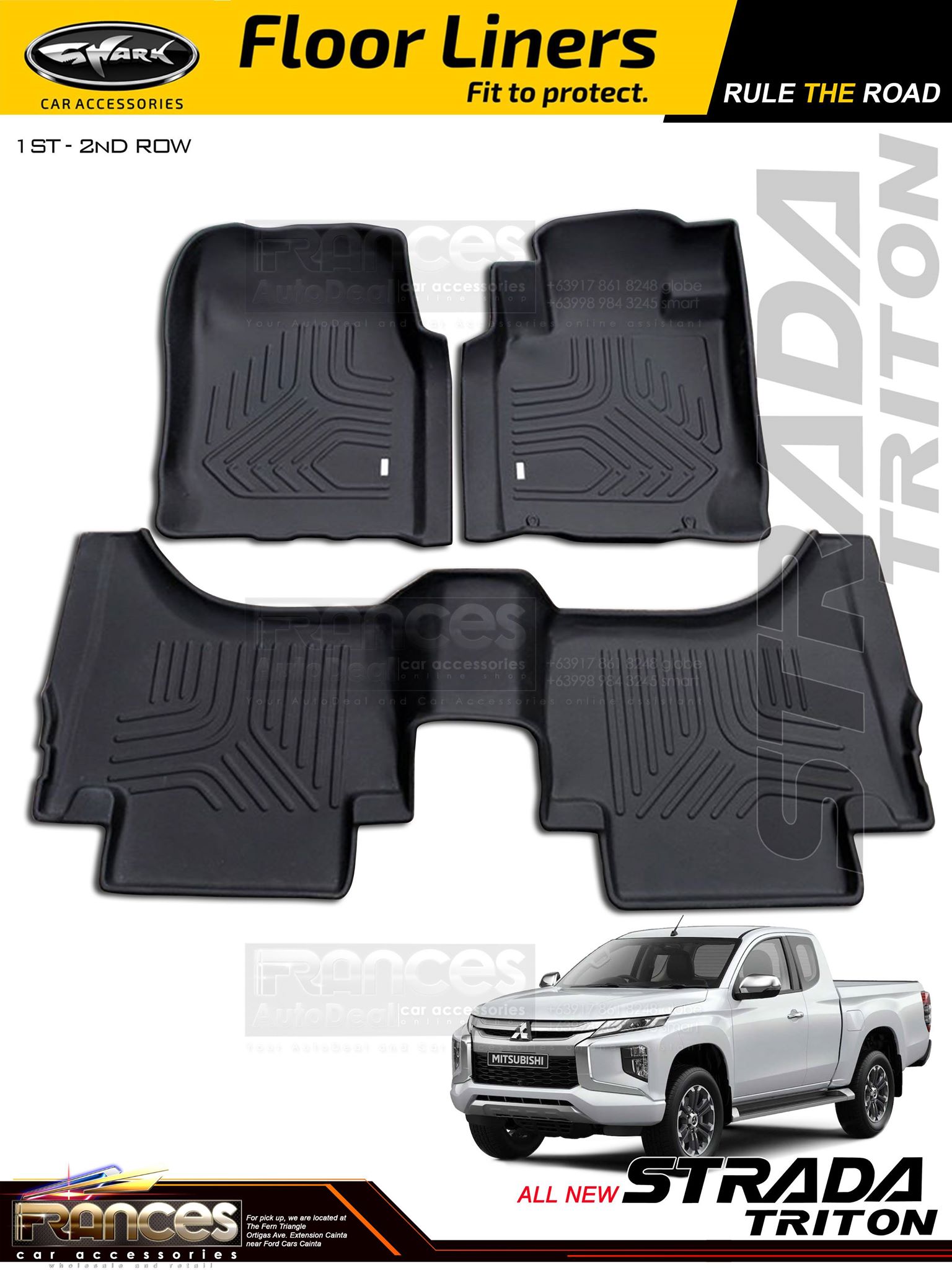 MITSUBISHI STRADA 2015-2023 SHARK BRAND DEEP DISH PREMIUM MATTING ...