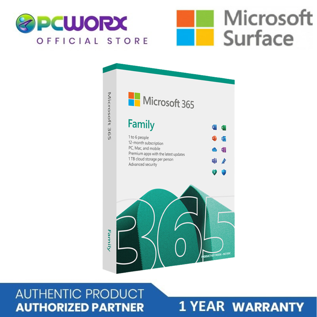 Microsoft 6GQ-01896 M365 Family Eng Subscr 1YR APAC EM Medialess ...