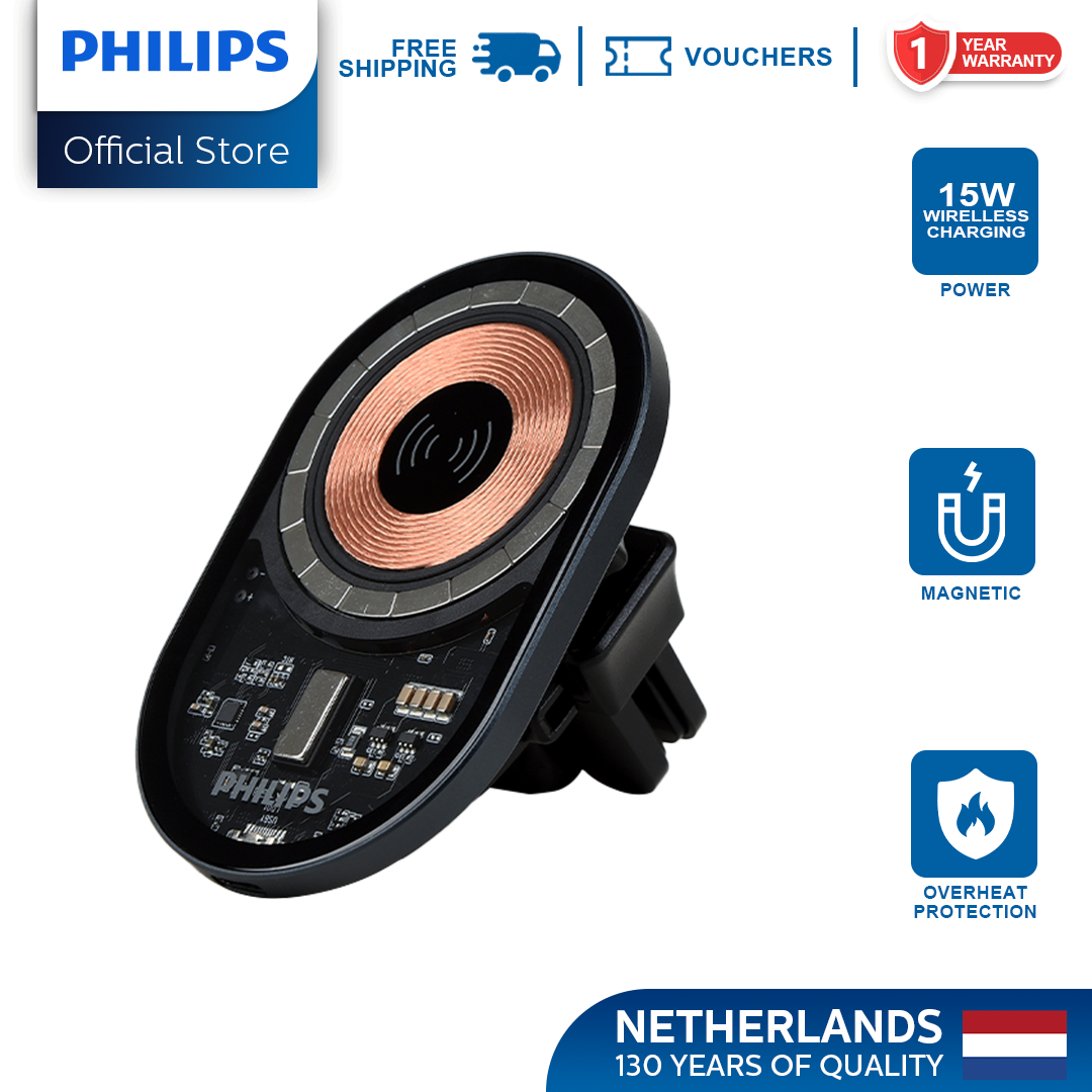 Philips 15W Qi Magsafe Wireless Magnetic Air Vent Charging Mount ...