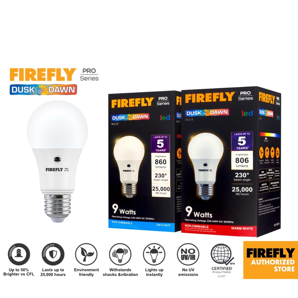 Firefly Pro Series Dusk to Dawn LED Light Bulb Lamp | Lazada PH