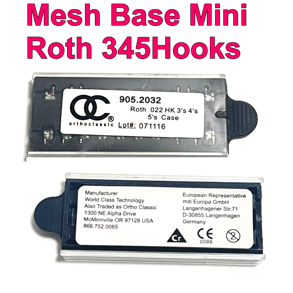 1/5Packs Black Box Mesh Base Metal Roth 345-Hooks Mini 0.022 Bracket ...