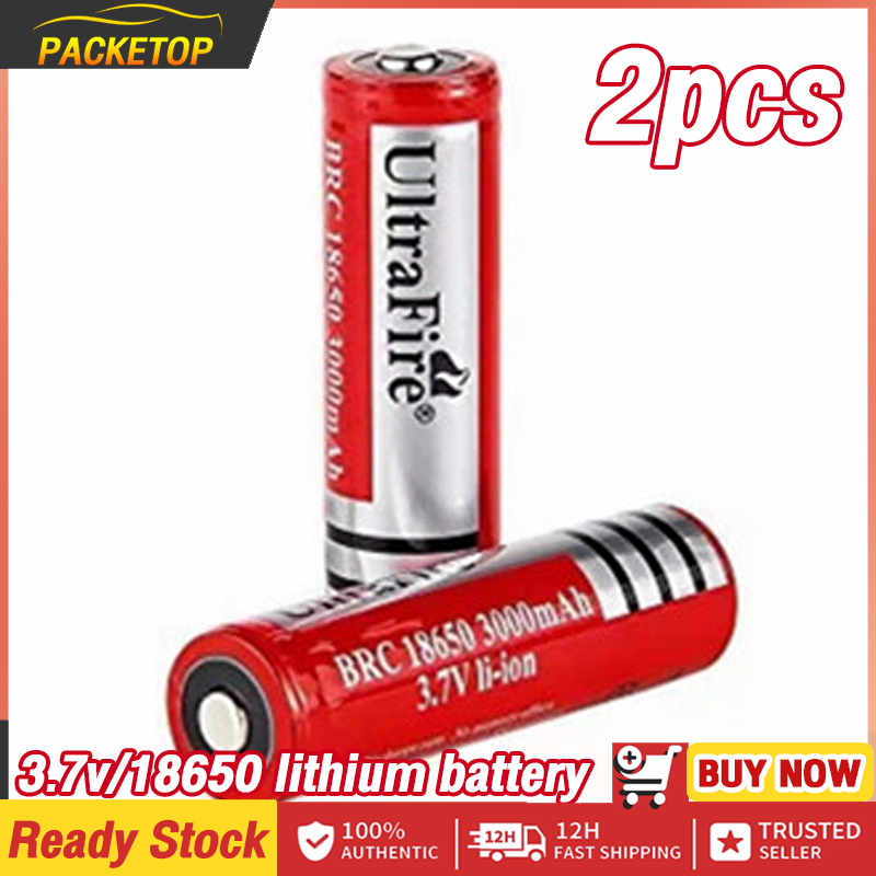 【PACKETOP】18650 Rechargeable Battery Lithium Ion Battery 1200mAh ...