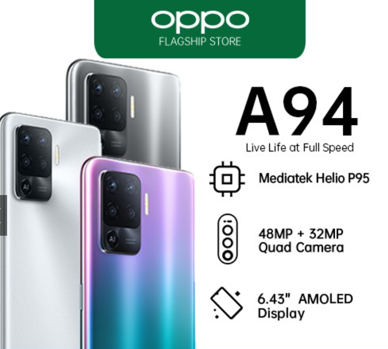 [New Arrival] OPPO A94 8+128GB 6.43" Screen 48MP AI Quad Camera 30W VOOC Flash Charge Smartphone ...
