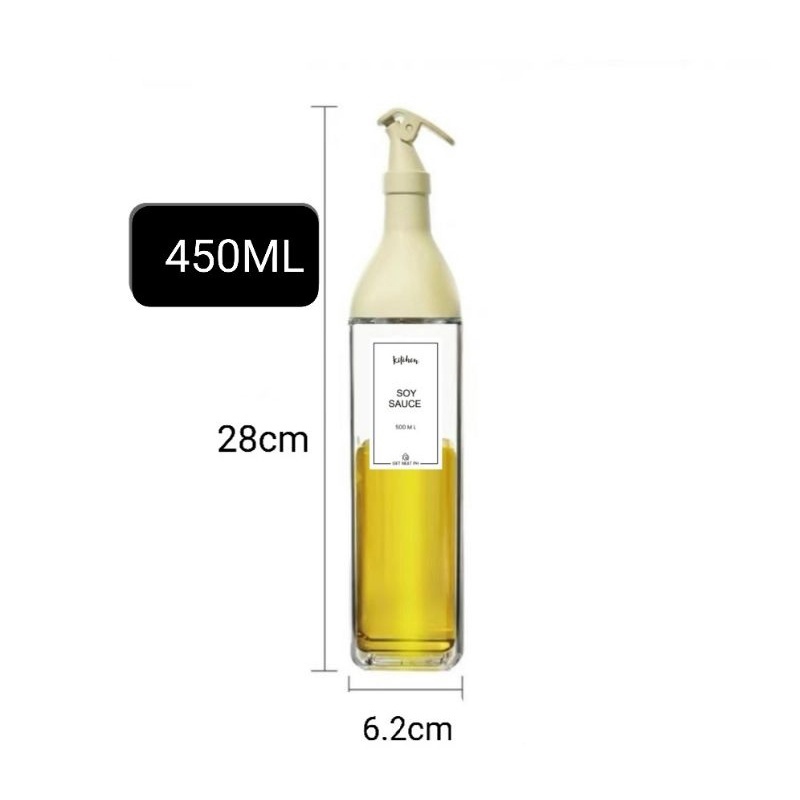 Nordic 500ML Square Oil Condiment Seasoning Glass Bottle Soy Sauce ...