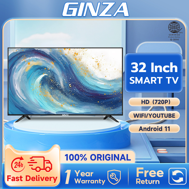 GINZA Smart TV 32 Inches TV Flat Screen Smart TV Android TV LED TV Smart Televisions | Lazada PH